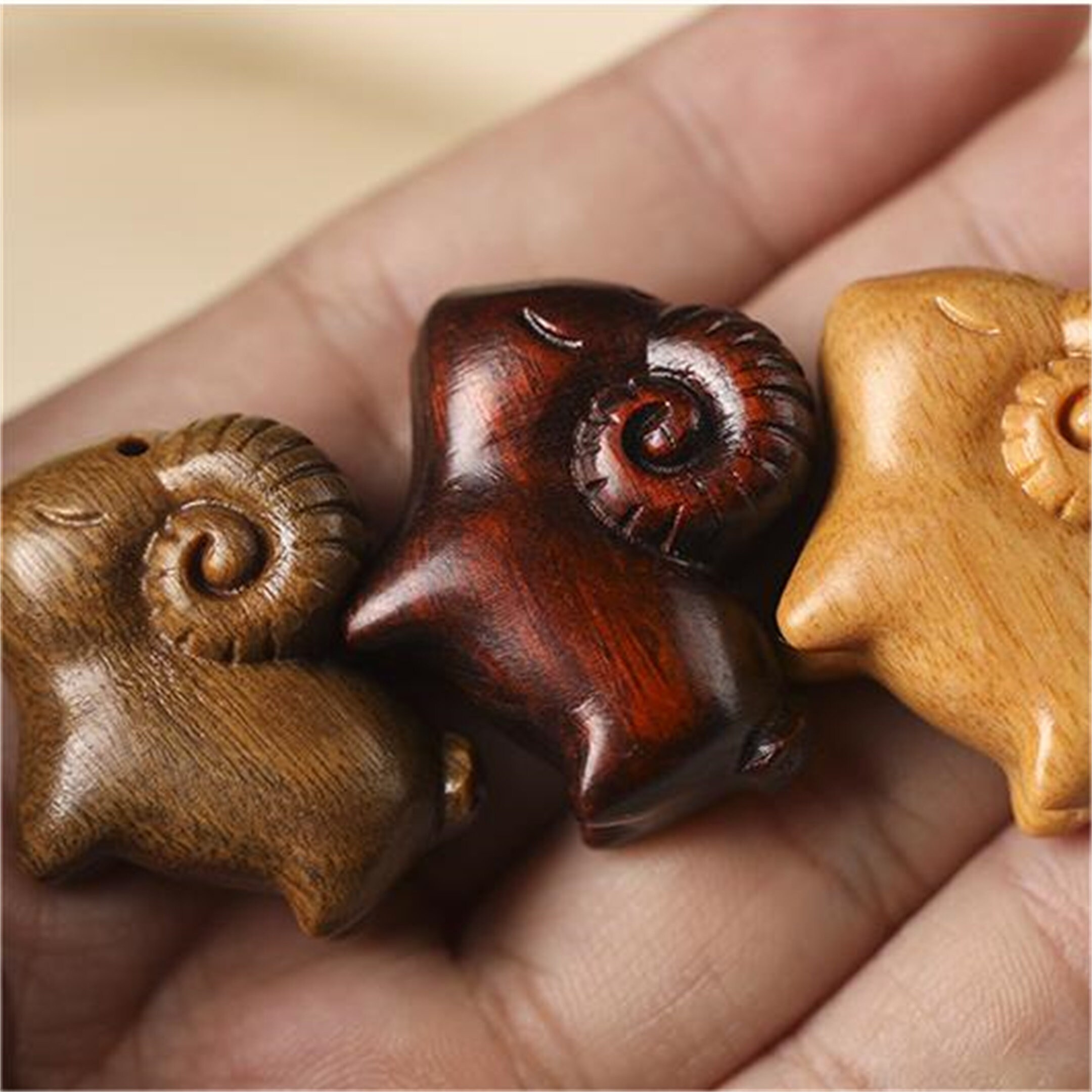 Wood Carving Sheep, Handmade Cute Wooden Sheep, Handmade Wooden Animal ...