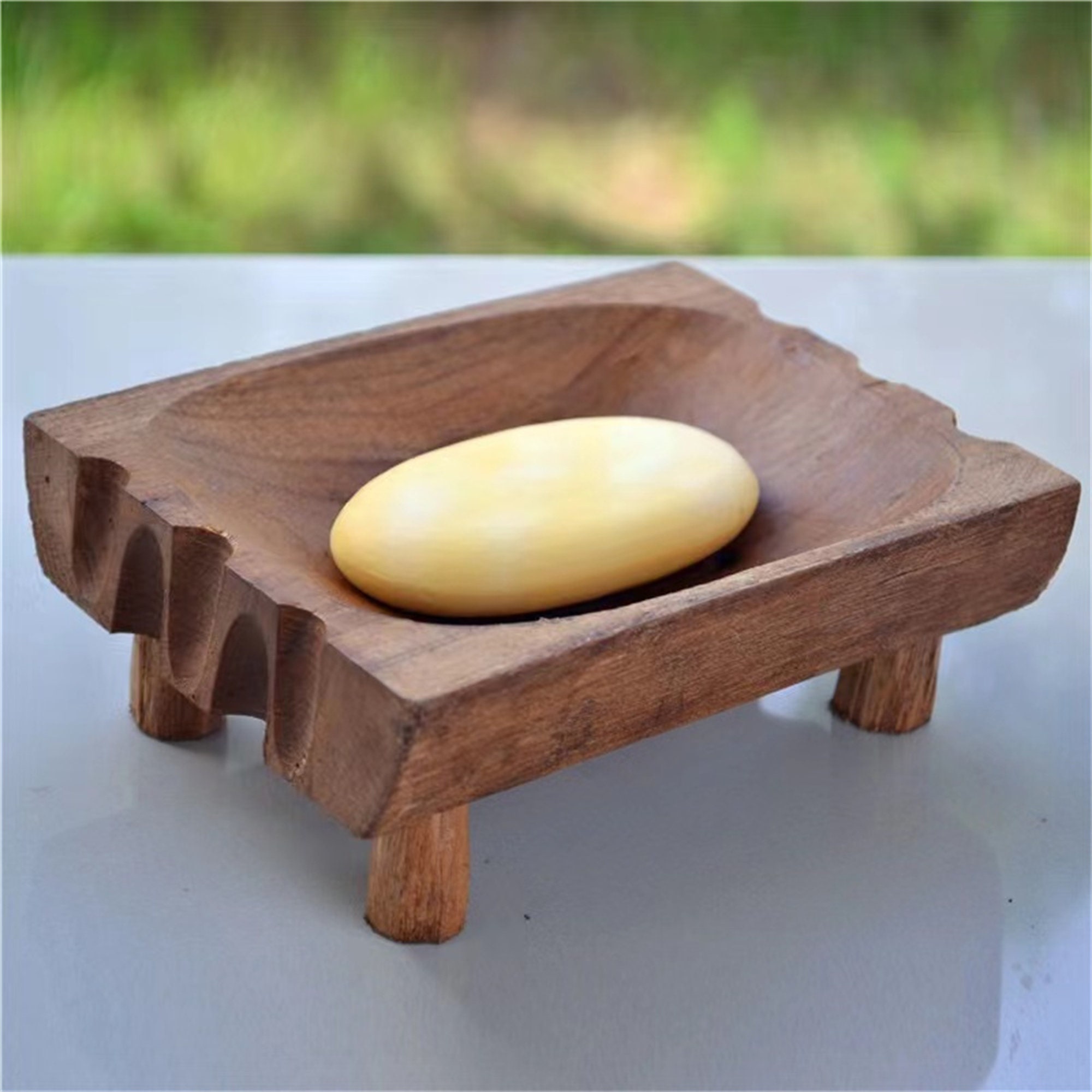Eco-friend Wooden Soap Dish, Wood Carving Soap Dish, Handmade Wood Soap ...