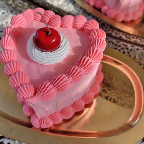 Red Heart Fake Cake With Sprinkles/faux Cake in Free Gift Box - Etsy