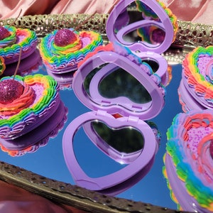 Fake Cake Rainbow Compact With Glitter Cherry - Etsy