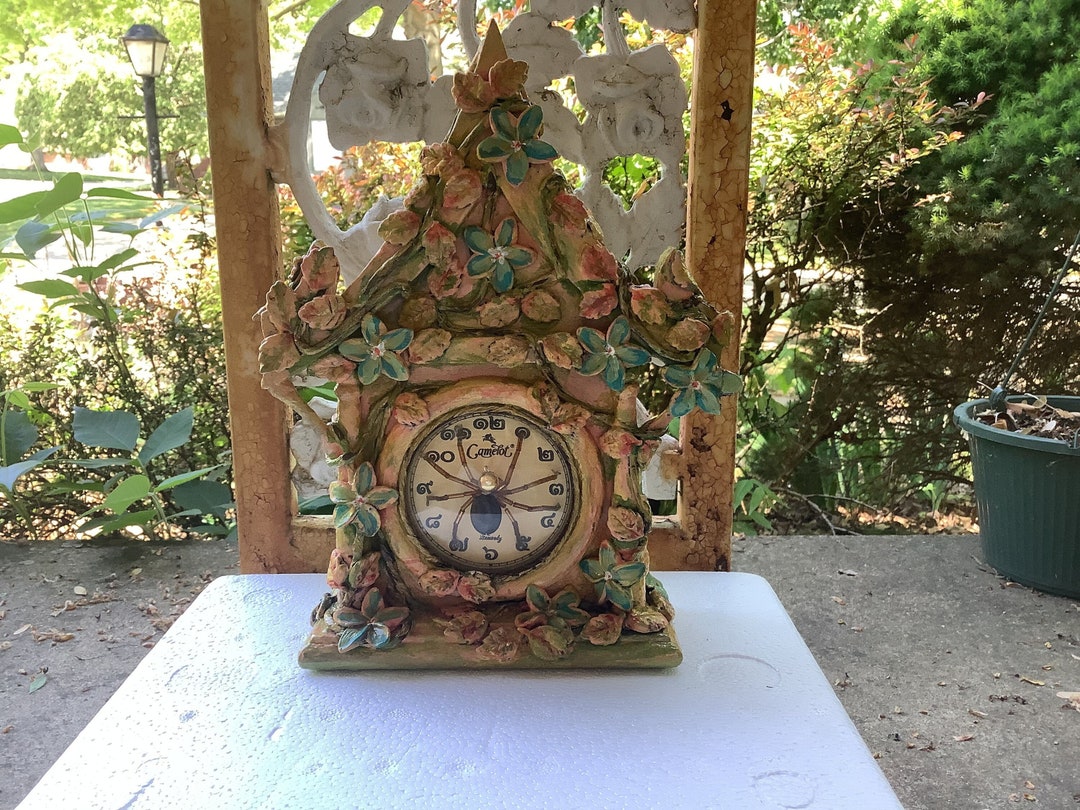 Repurposed Clock With Beaded Spider - Etsy