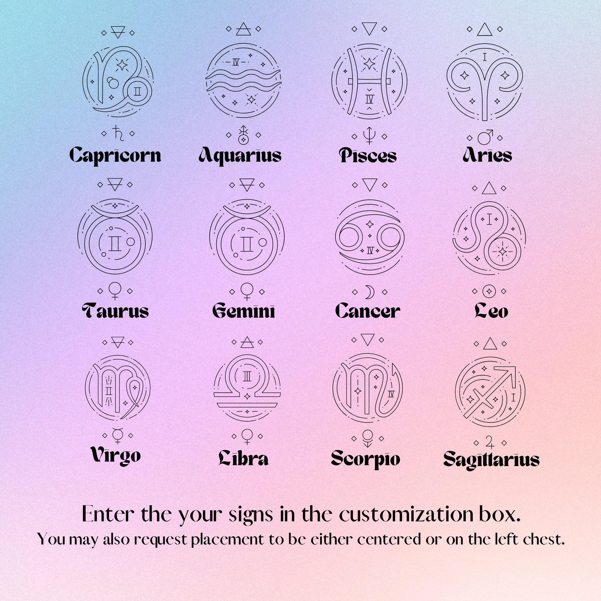 Custom BIG THREE Astrology Signs Shirt Custom Sun Moon and Rising Sign ...