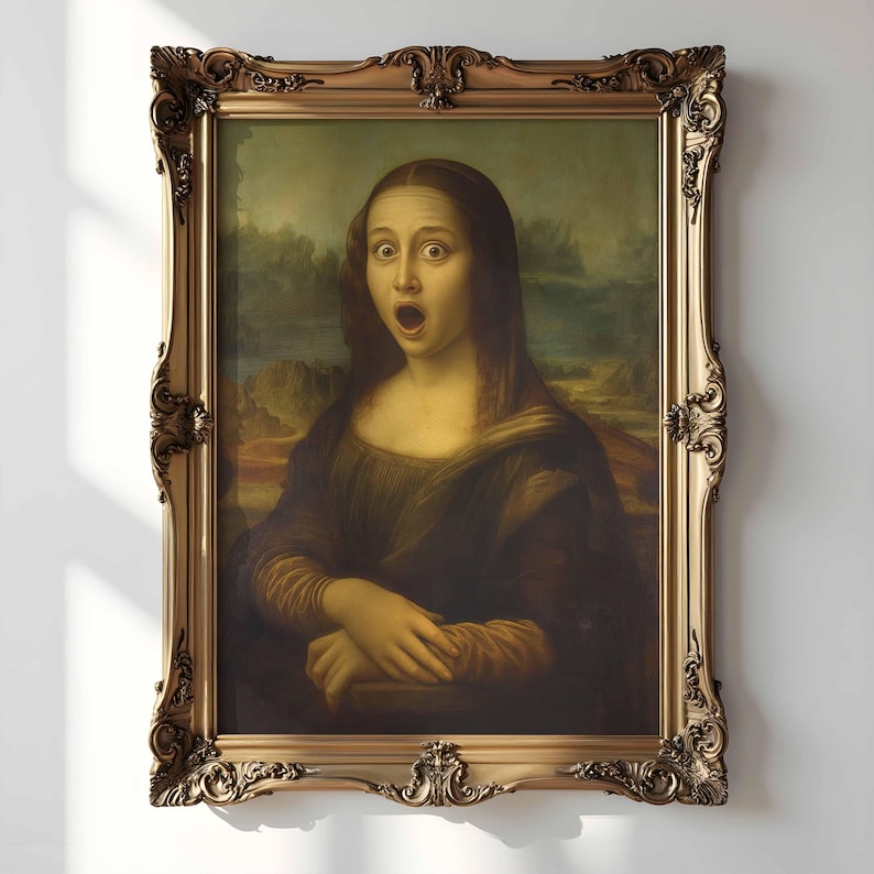 Mona Lisa Parody Print: Funny Wall Art, Renaissance Humour Poster ...