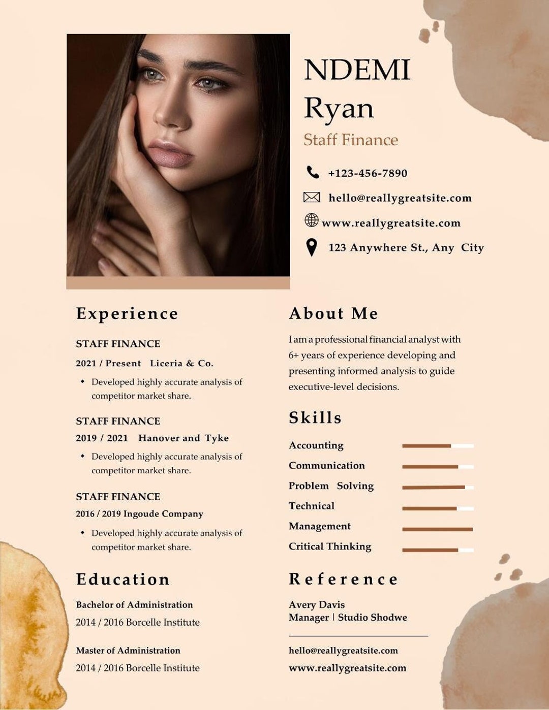 Resume Template, Professional Modern Resume Template for Pages, Word ...