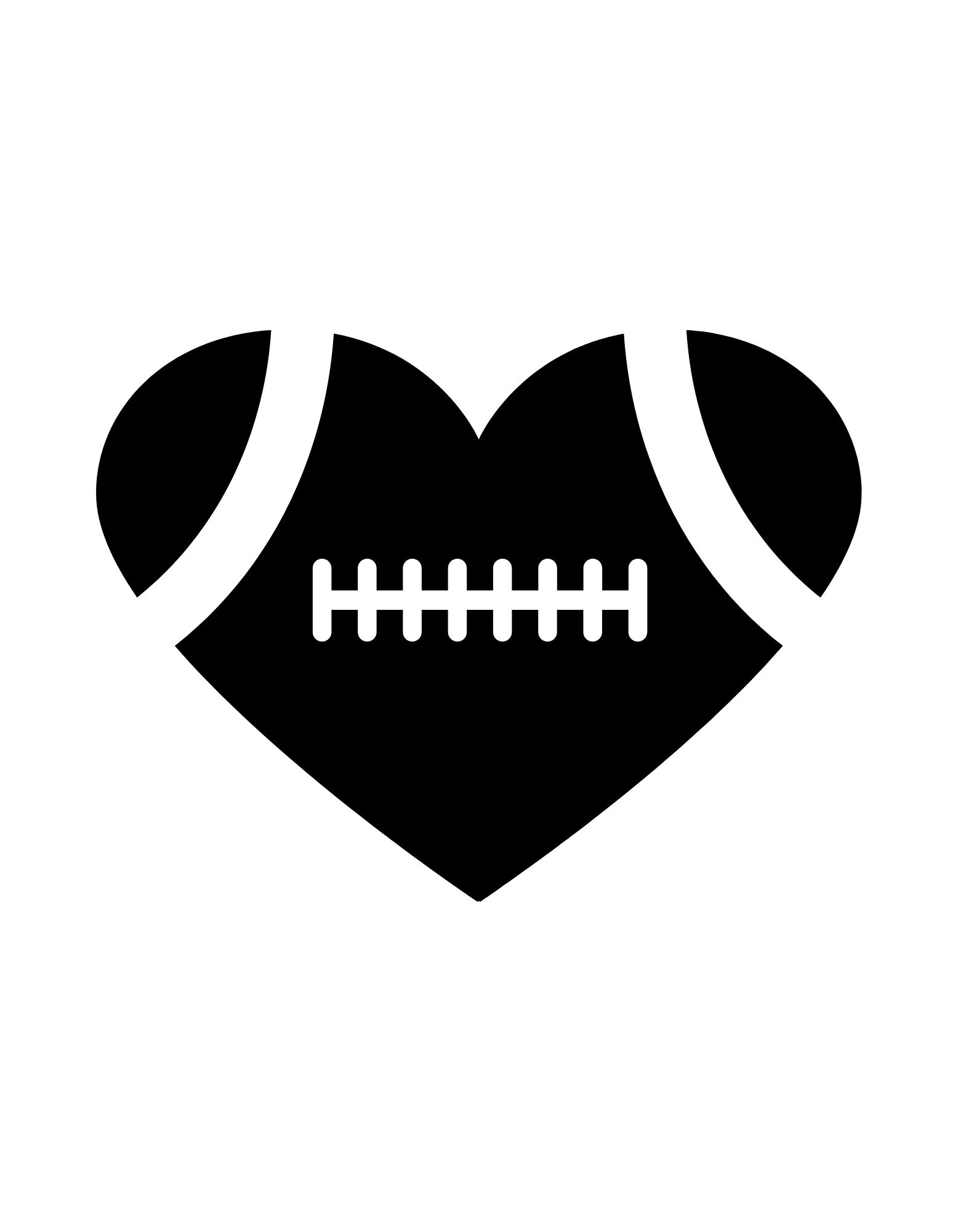 Football Heart SVG Files for Cricut - Instant Digital Download, Perfect ...