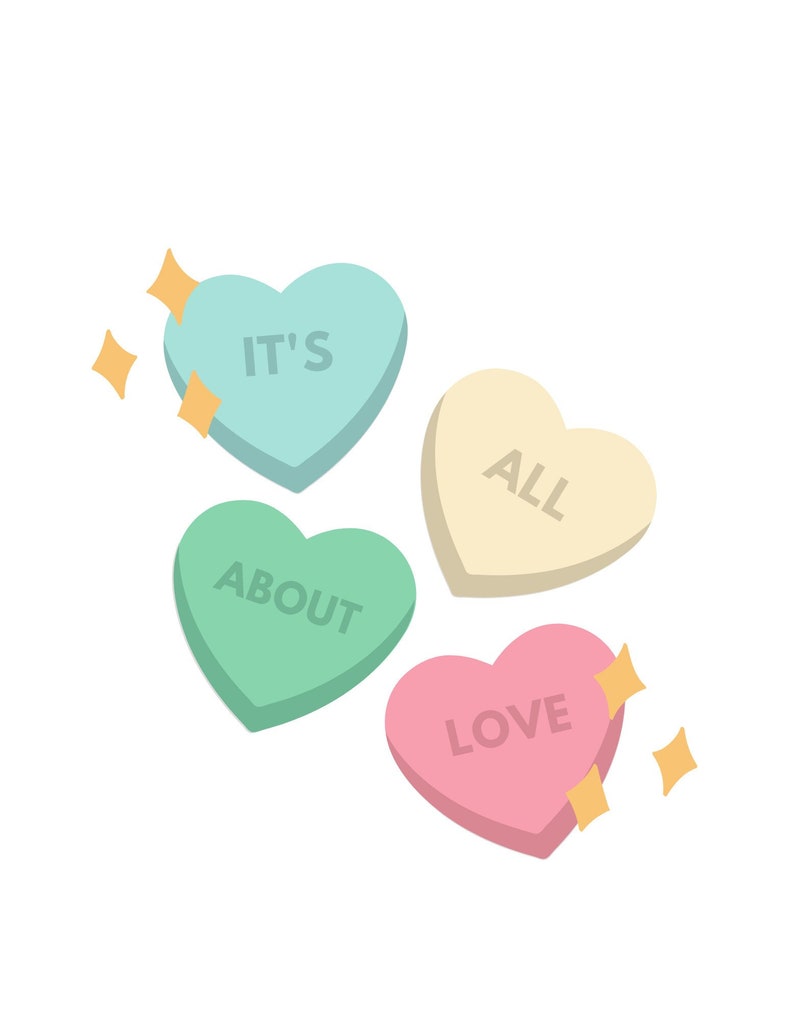 Conversation Hearts SVG File, Instant Download - Etsy