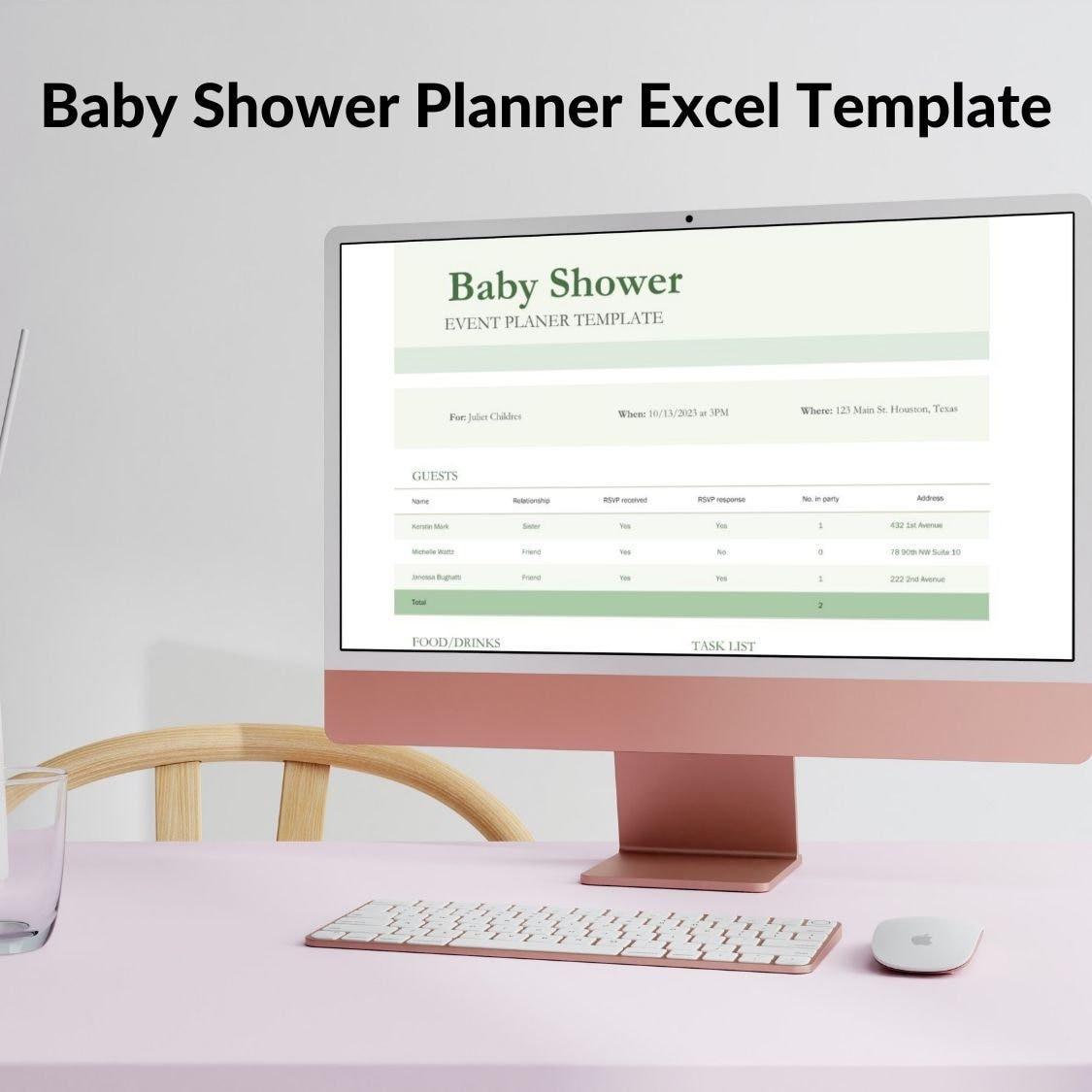 Excel Template Baby Shower Planner Spreadsheet - Organize Your Finances ...