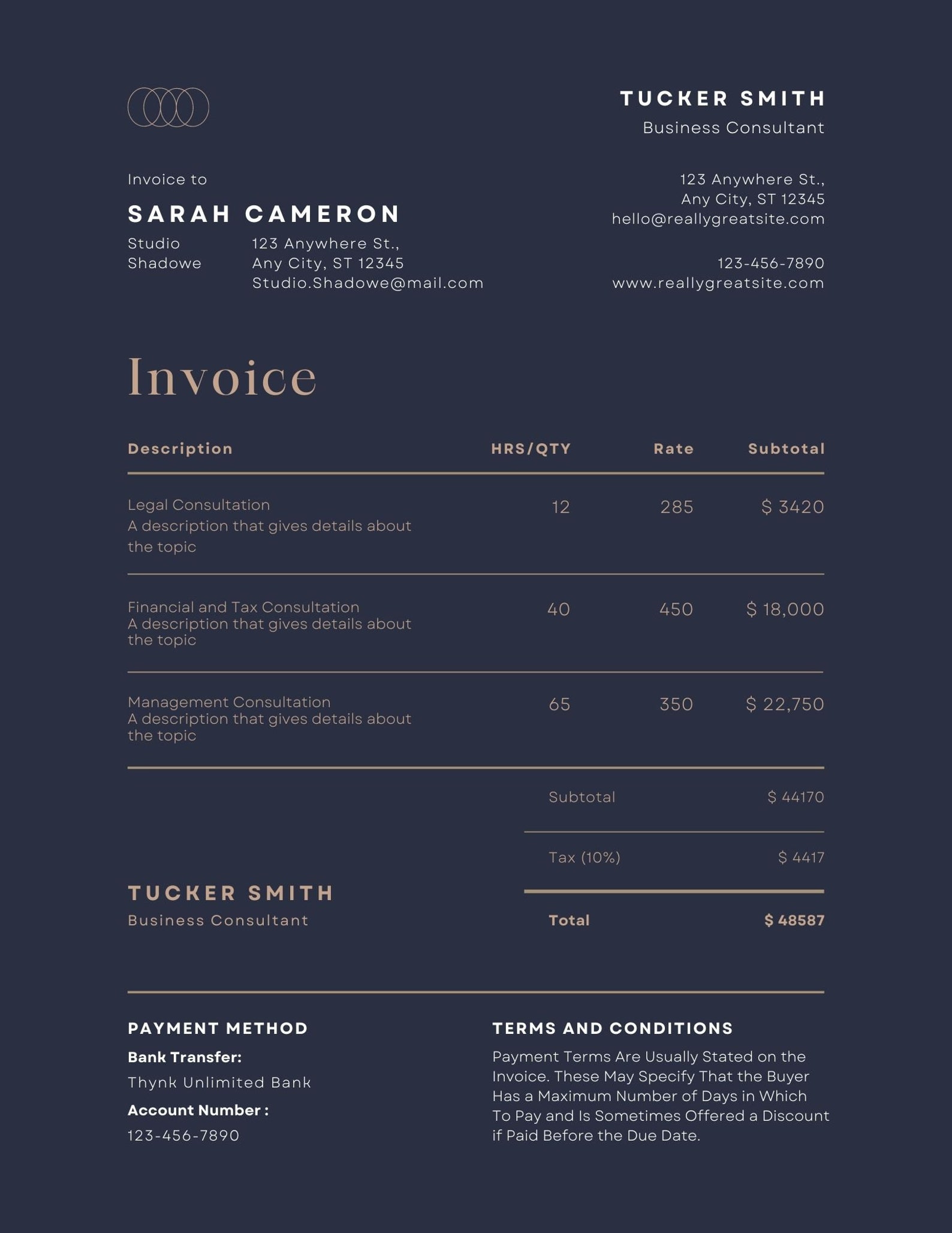 Invoice Template Modern Formal, Printable Invoice Template, Invoice ...
