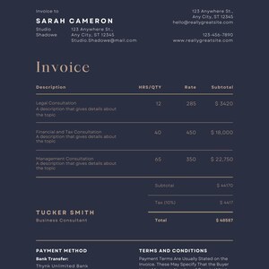 Invoice Template Modern Formal, Printable Invoice Template, Invoice ...