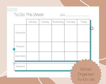 High School to Do List - Etsy