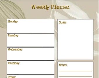 Weekly Planner to Do List. Printable, Digital Download - Etsy