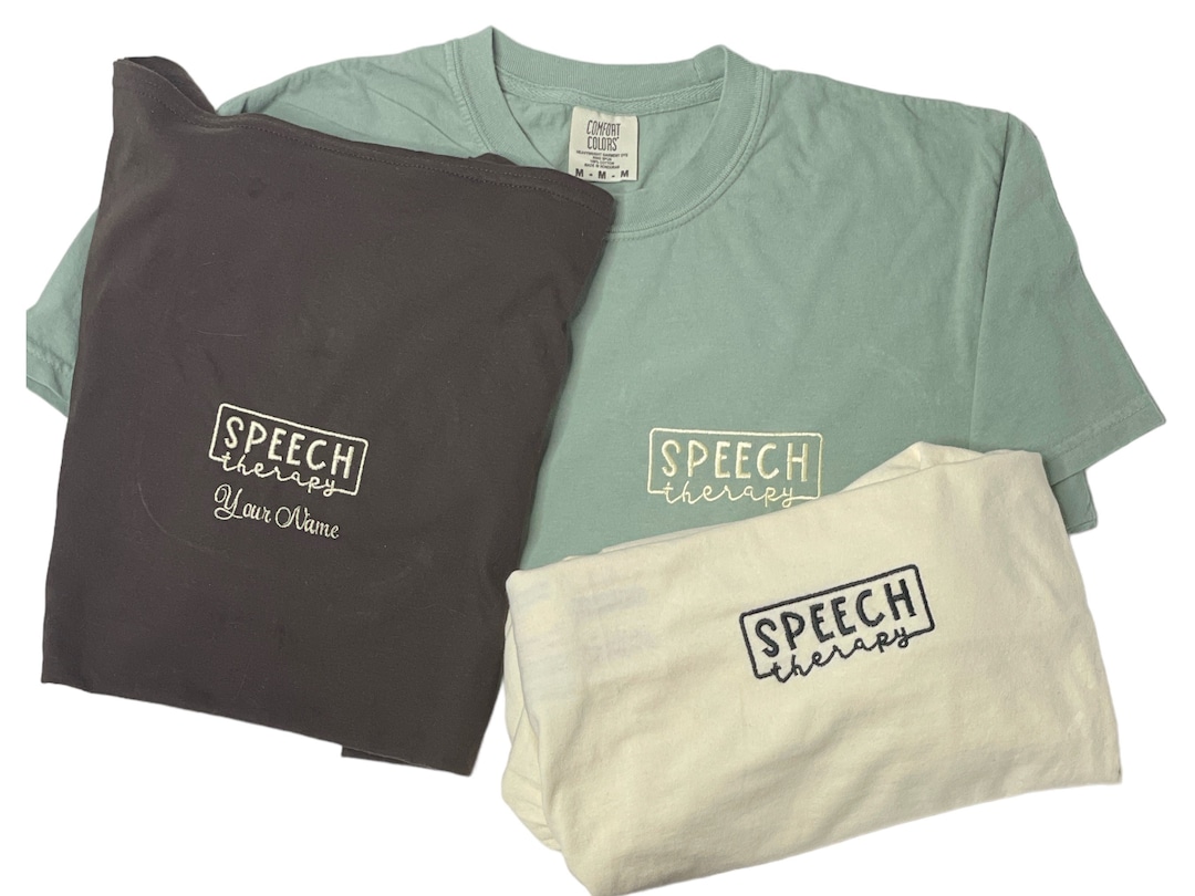 Comfort Colors Speech Therapy Shirt, SLP T-shirt Embroidered, Speech ...