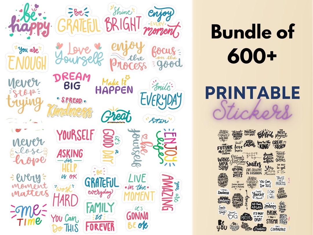 600+ Stickers Bundle | Commercial Use | Digital Stickers Pack ...