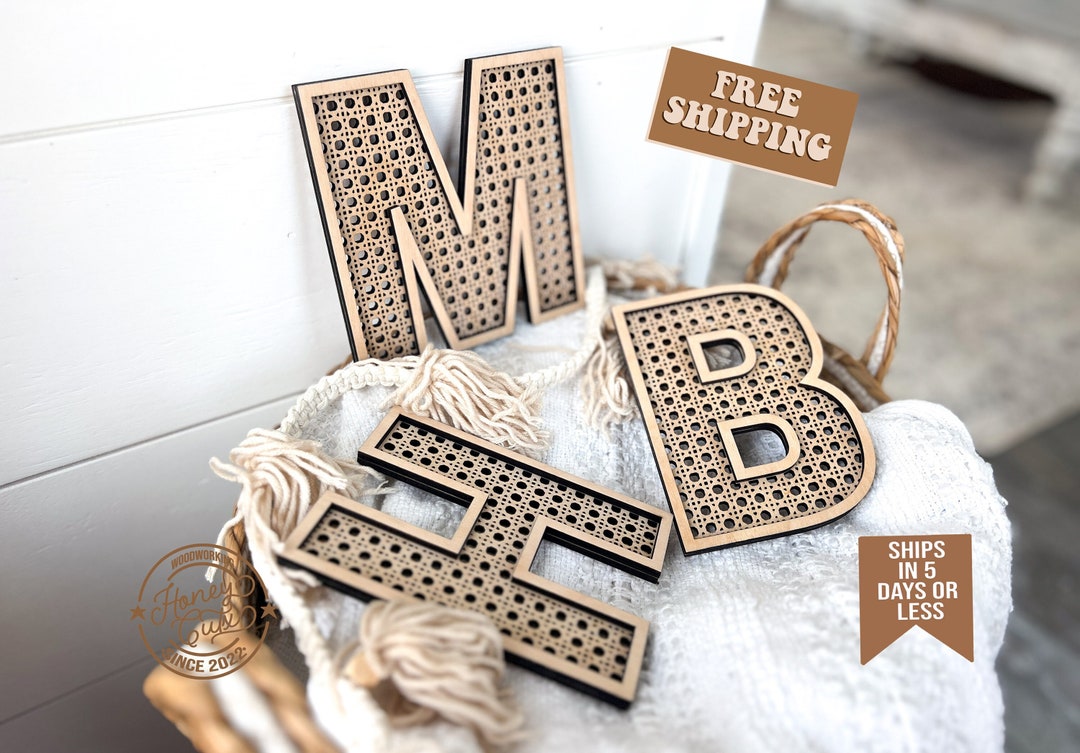 Boho Rattan Letters / Cane Letters / Nursery Letters / Wicker Letters ...