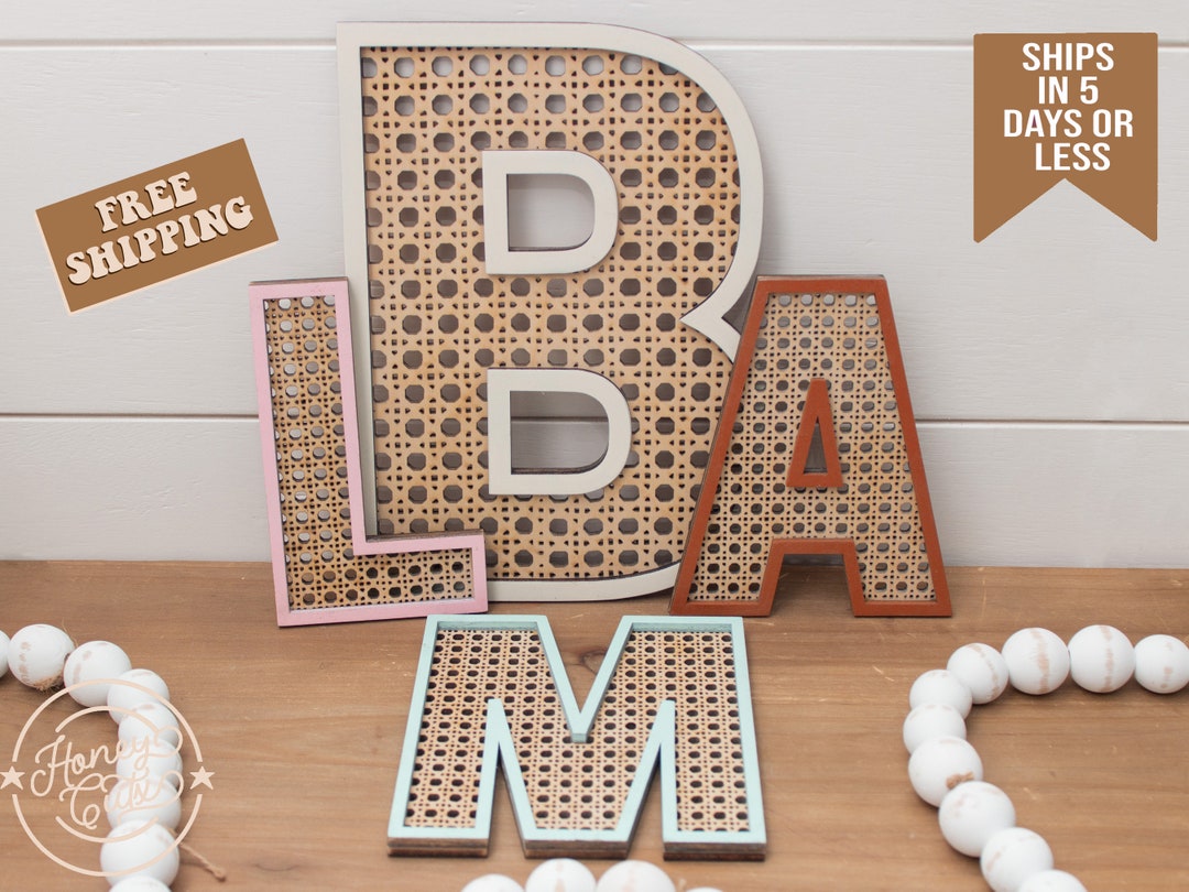 Boho Rattan Letters / Cane Letters / Nursery Letters / Wicker Letters ...