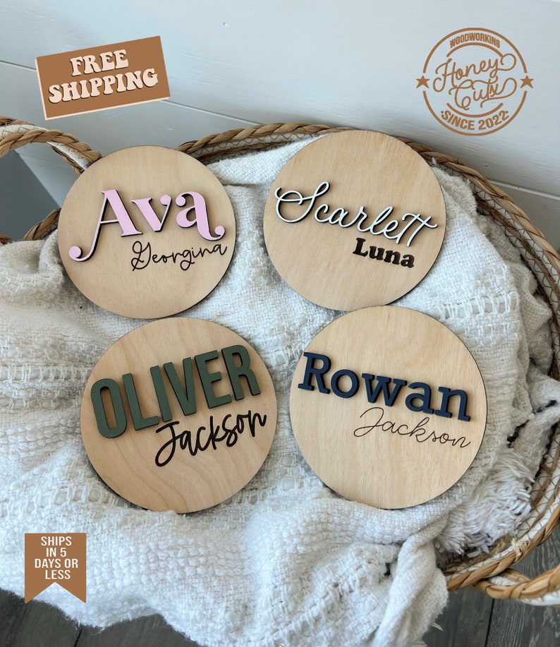Wooden Birth Announcement Sign Baby Announcement Hospital Sign ...
