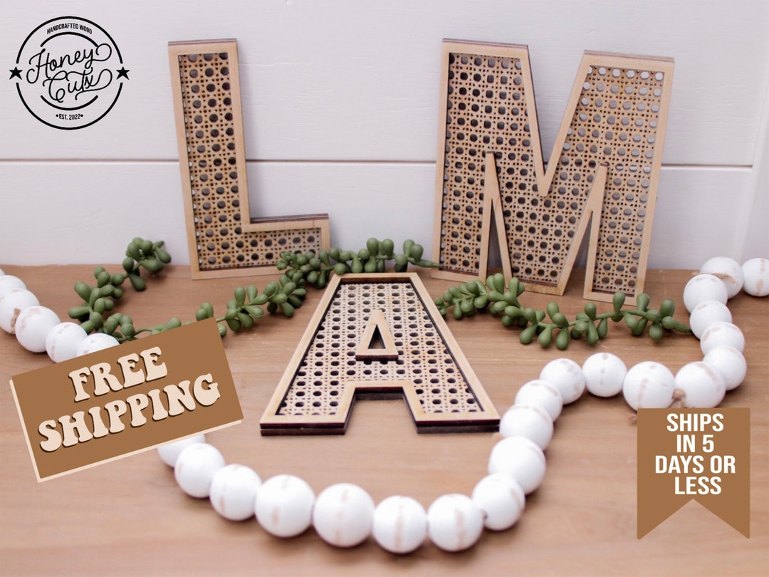 Boho Rattan Letters / Cane Letters / Nursery Letters / Wicker Letters ...