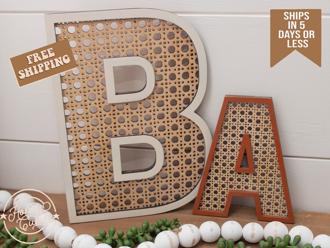 Boho Rattan Letters / Cane Letters / Nursery Letters / Wicker Letters ...
