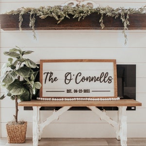 Personalized Wedding Gift Shiplap Established Last Name Sign Wooden ...