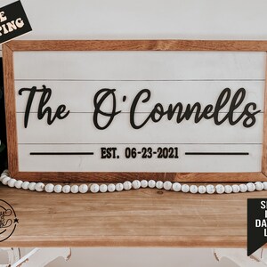 Personalized Wedding Gift Shiplap Established Last Name Sign Wooden ...