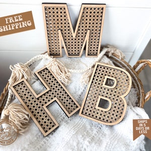 Boho Rattan Letters / Cane Letters / Nursery Letters / Wicker Letters ...