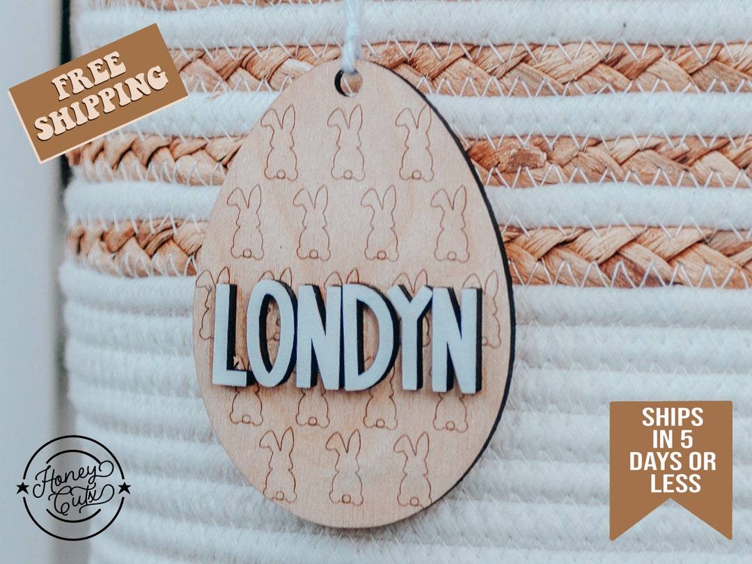 Easter Basket Name Tag, Personalized Egg Name Tags Kids, Easter Gifts ...