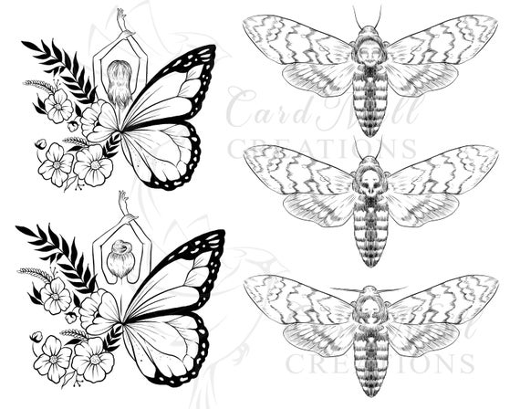Moth Tattoo Flash