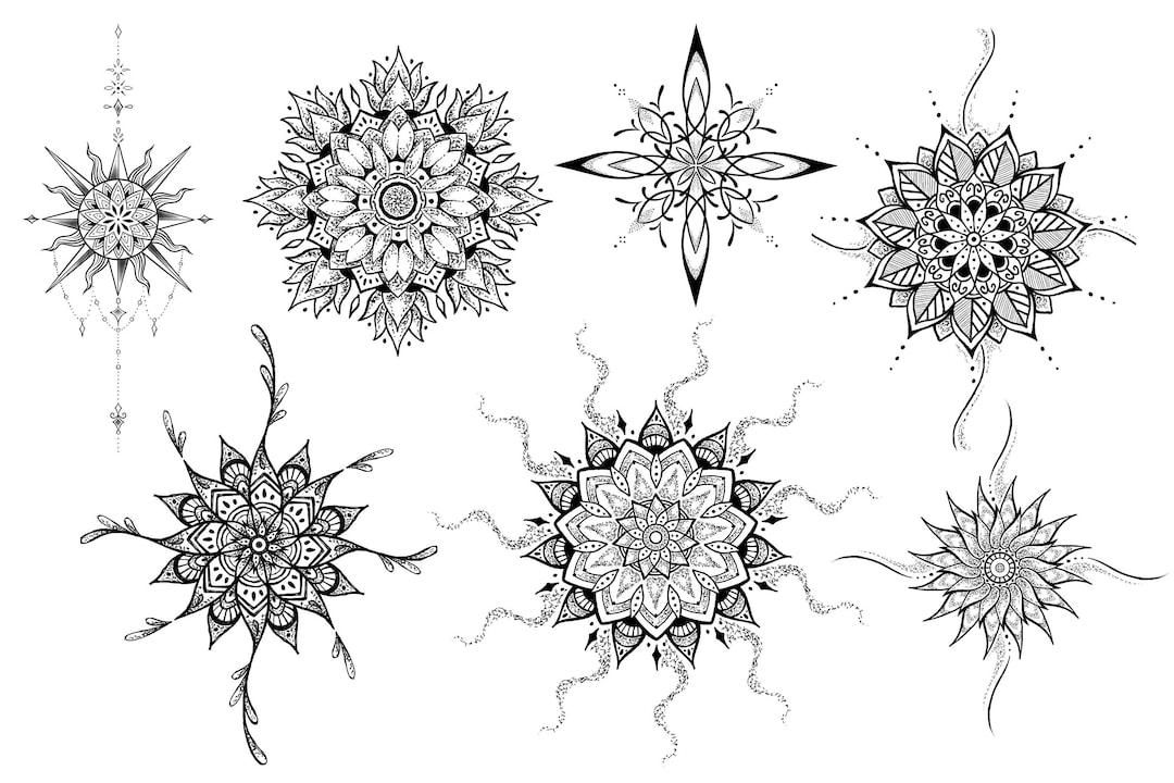 Mandala Design Sheet, Bundle of Digital Custom Mandala Designs, Instant ...