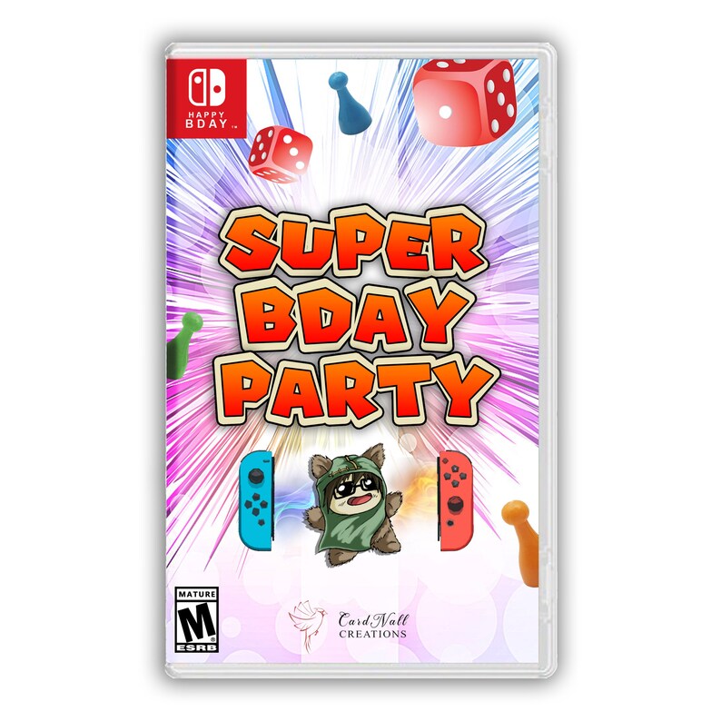 Custom Happy Birthday Switch Game Case Greeting Cards, JPEG, Digital ...