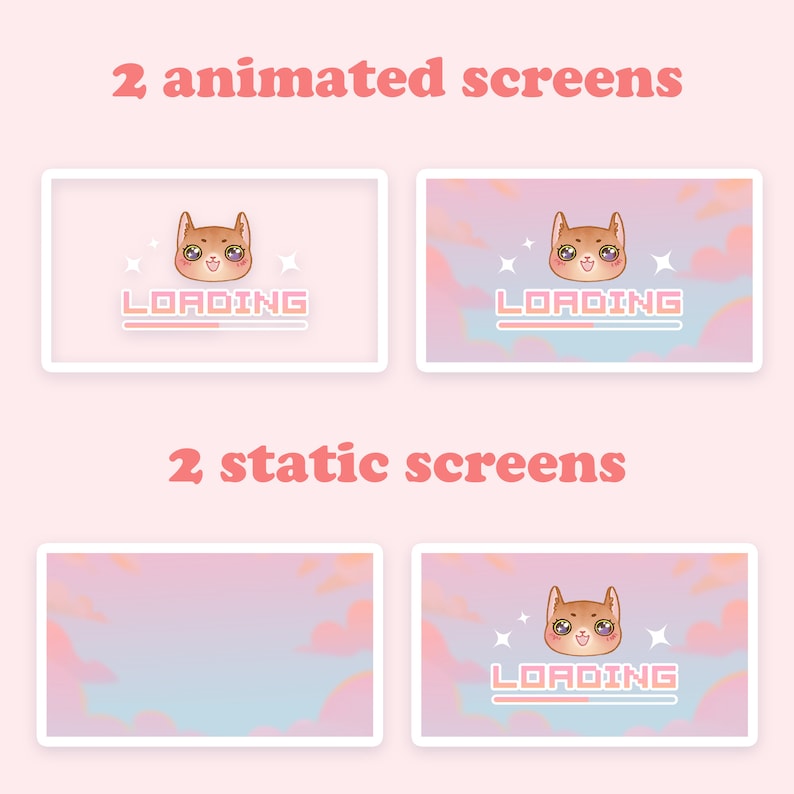 ANIMATED Stream Screen / Stream Starting Soon / Loading Screen / Cute ...