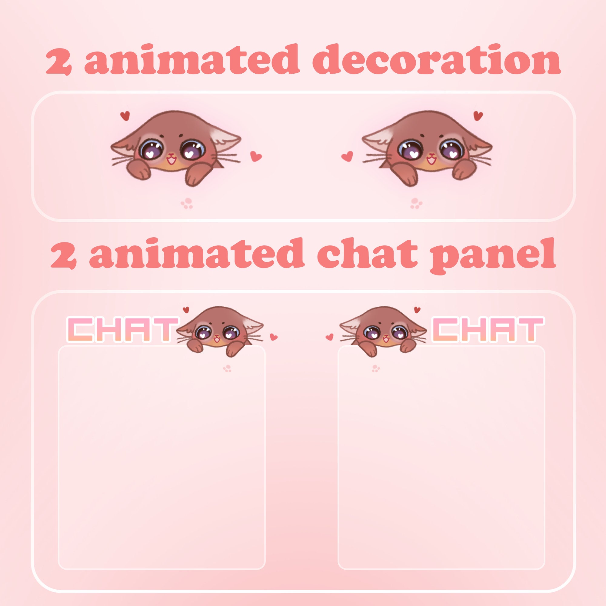 ANIMATED Lovely Cat Stream Decoration | Cute Cat Twitch Overlay | Chat ...