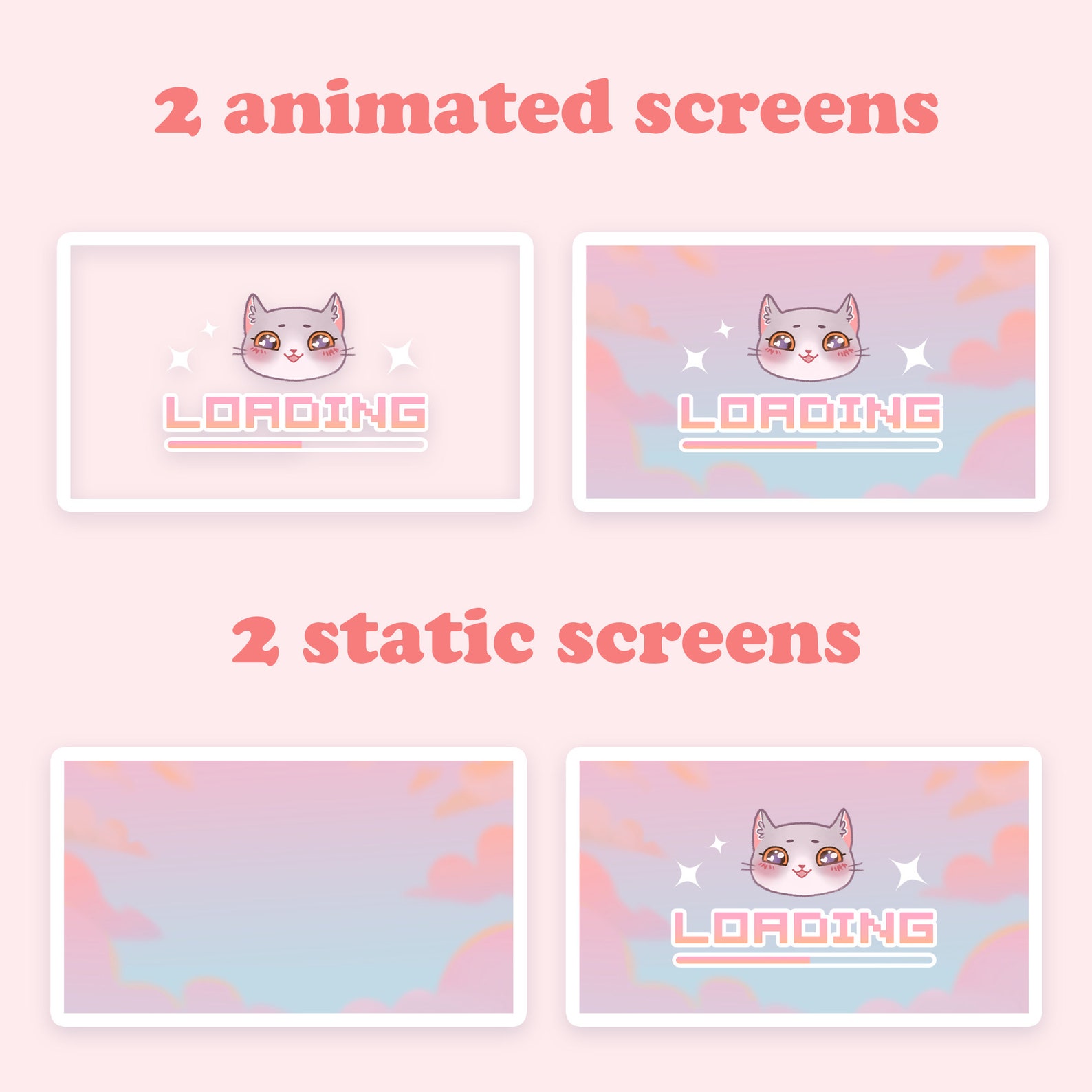ANIMATED Stream Screen / Stream Starting Soon / Loading Screen / Cute ...