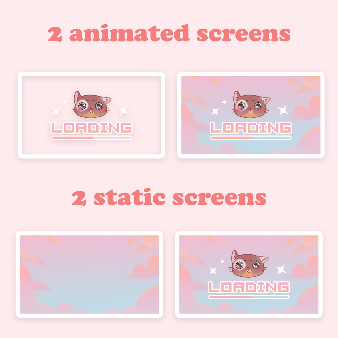 ANIMATED Stream Screen / Stream Starting Soon / Loading Screen / Cute ...