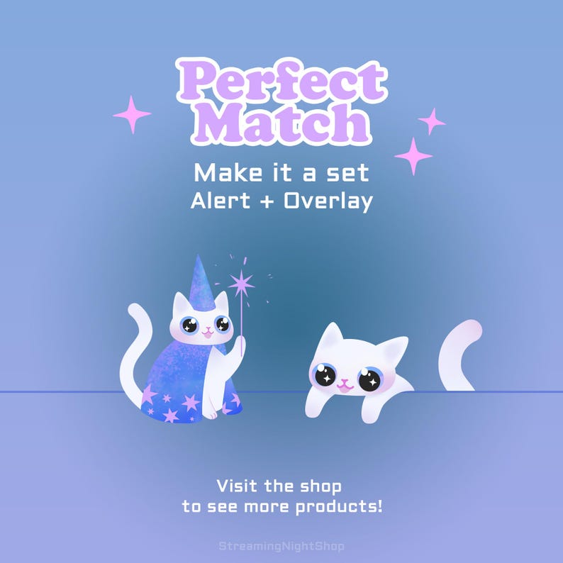 ANIMATED Stream Overlay | White Cat | Twitch, Youtube, Kick, Streamlabs ...