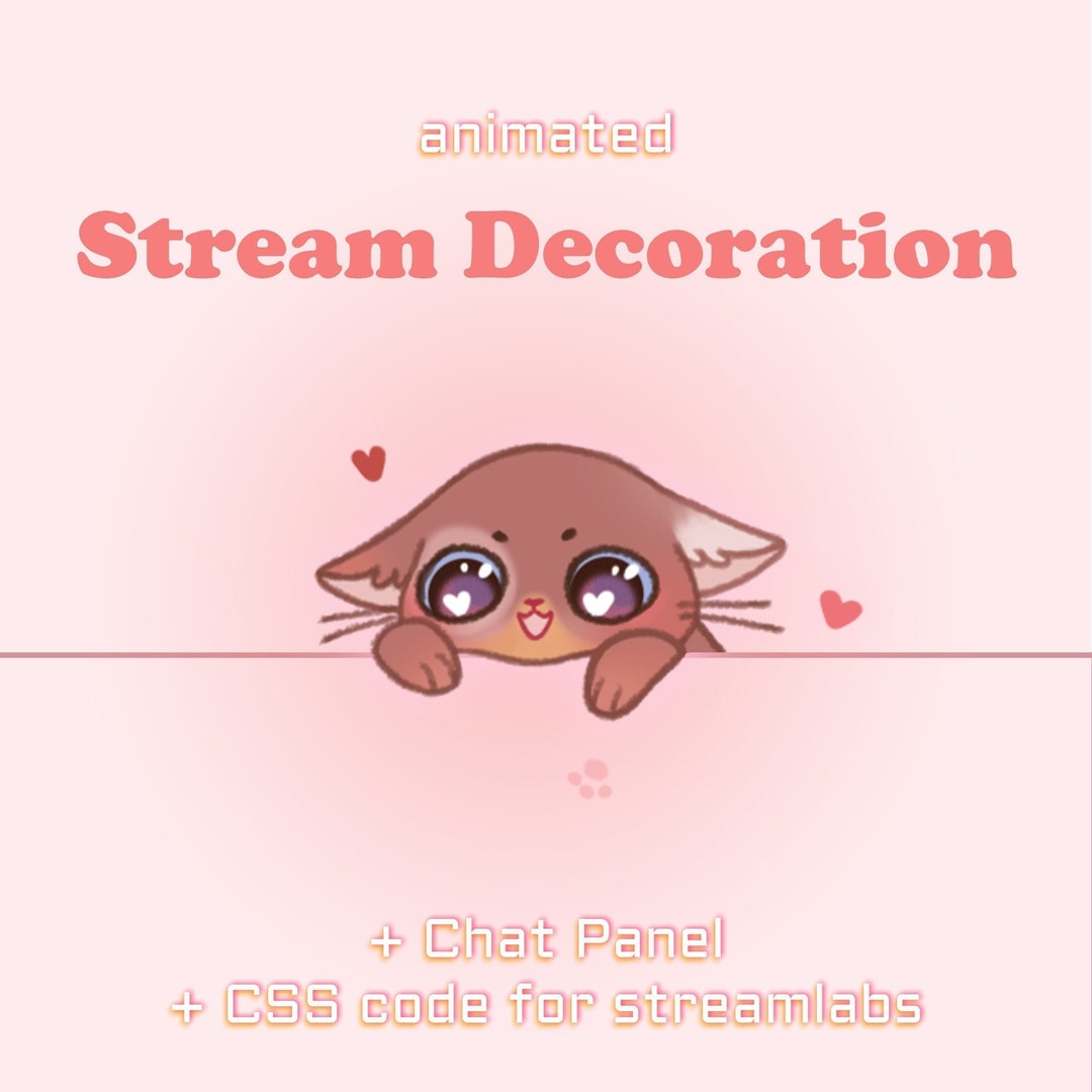 ANIMATED Lovely Cat Stream Decoration | Cute Cat Twitch Overlay | Chat ...