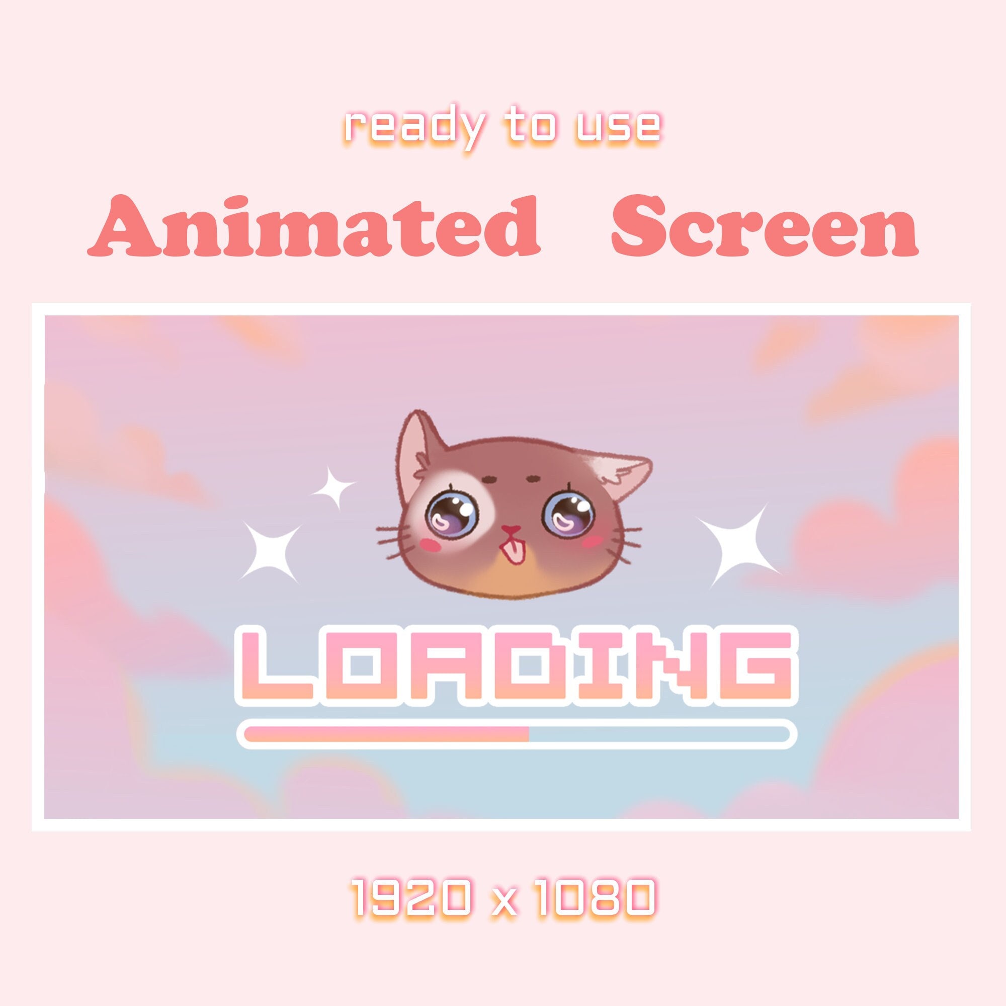 ANIMATED Stream Screen / Stream Starting Soon / Loading Screen / Cute ...