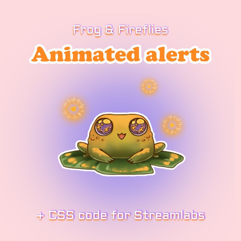 ANIMATED Frog & Fireflies Alerts | Twitch, Youtube, Streamlabs | Stream Alerts | Cute ...