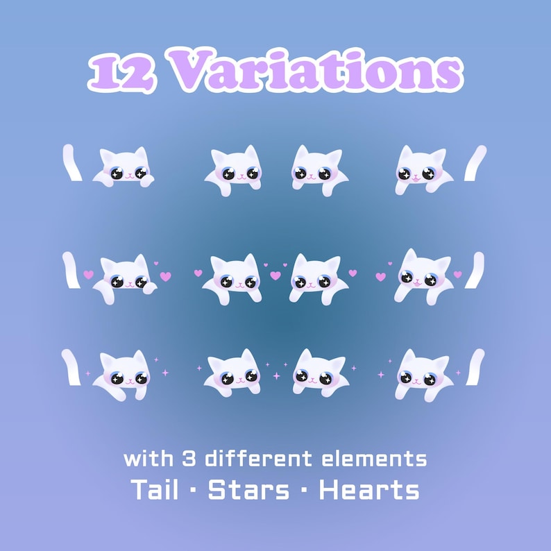 ANIMATED Stream Overlay | White Cat | Twitch, Youtube, Kick, Streamlabs ...