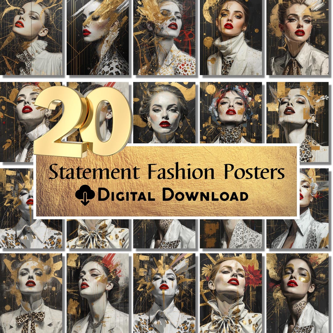 20 Fashion Editorial Wall Art Posters Vogue Style Prints Runway Fashion ...