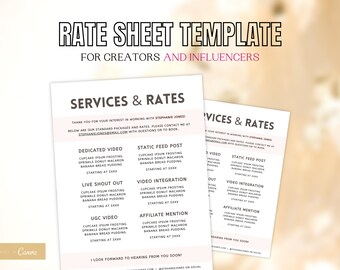 Ugc Rate Sheet - Etsy UK
