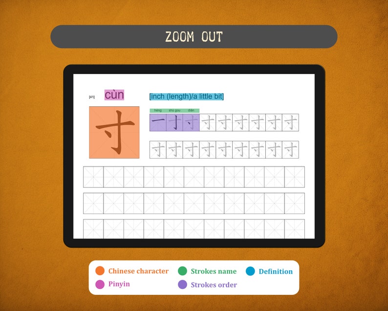 Printable 214 Basic Chinese Radicals Writing Worksheet Digital Practice ...