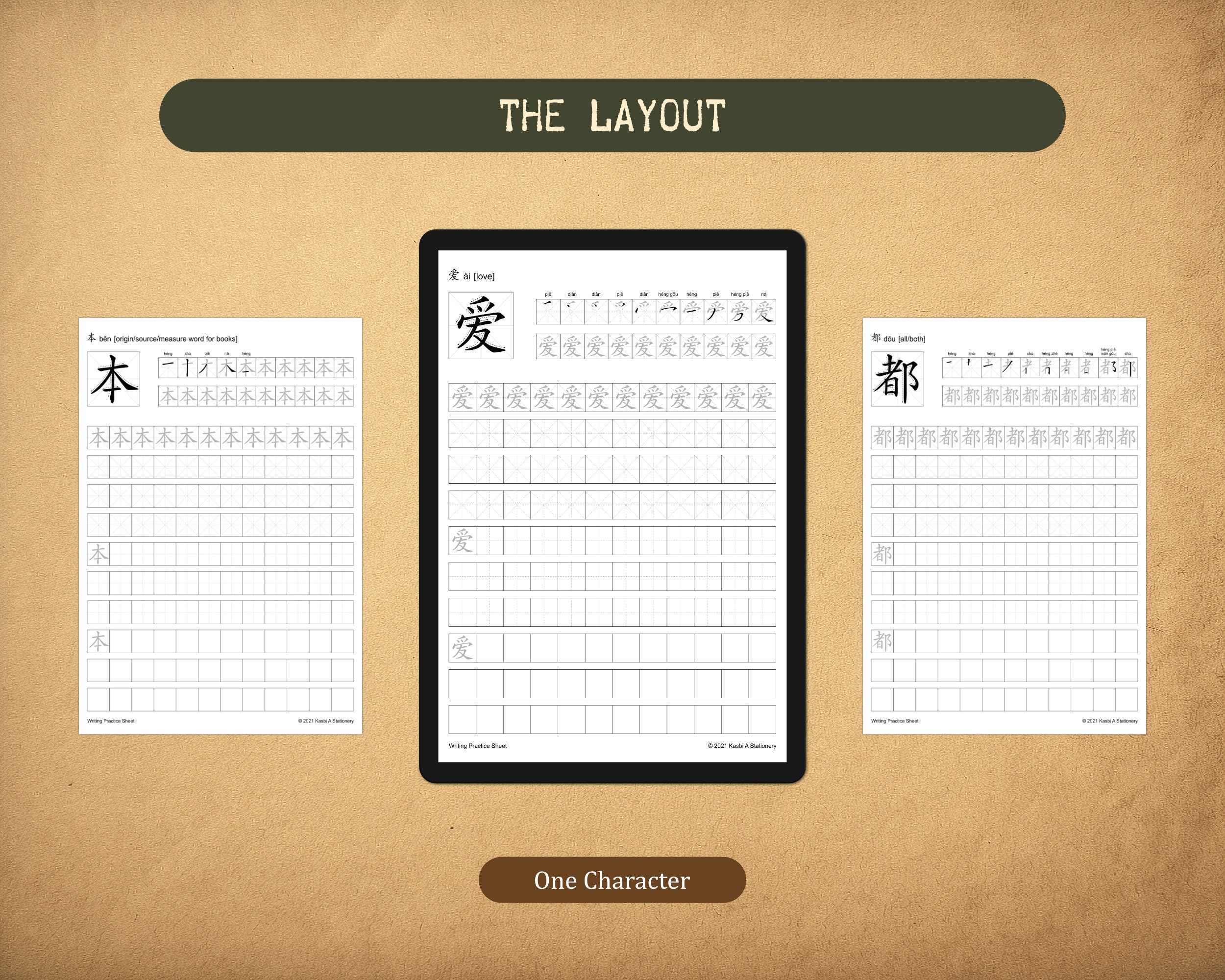 Printable HSK 1 Chinese Writing Worksheet Vocabulary List Digital ...