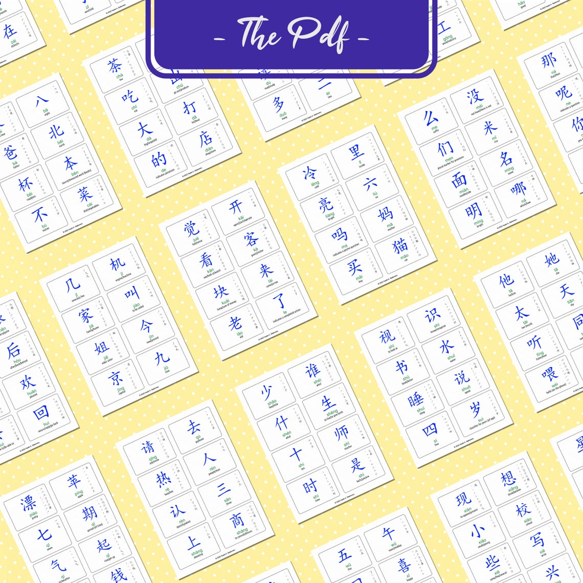 Printable | HSK 1 Flashcards (173 Chinese Characters) Vocabulary List ...