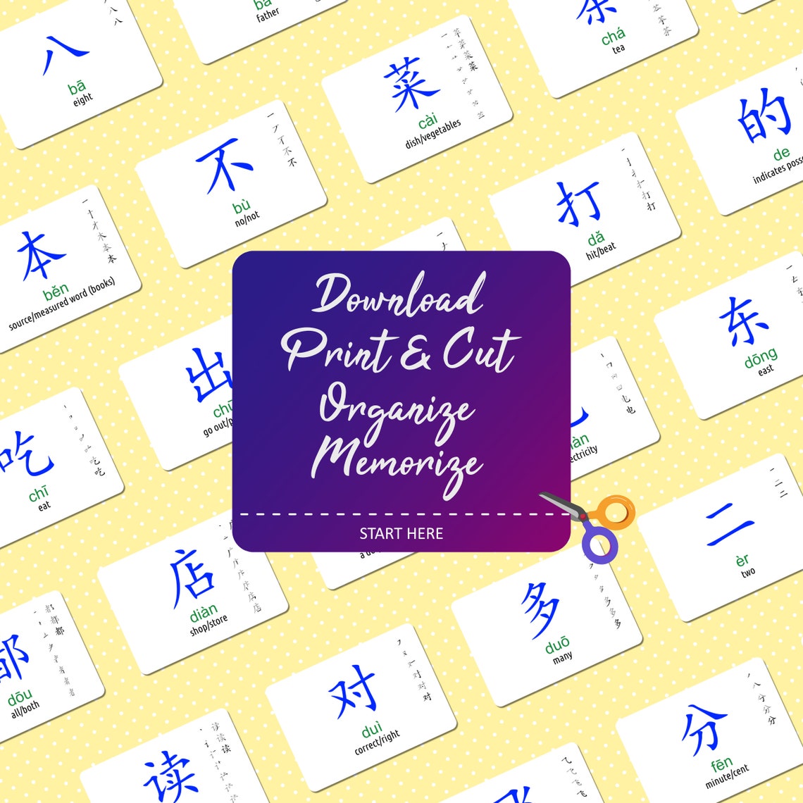 Printable | HSK 1 Flashcards (173 Chinese Characters) Vocabulary List ...