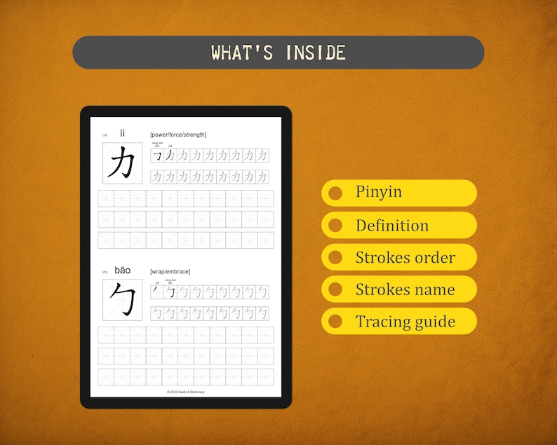 Printable 214 Basic Chinese Radicals Writing Worksheet Digital - Etsy