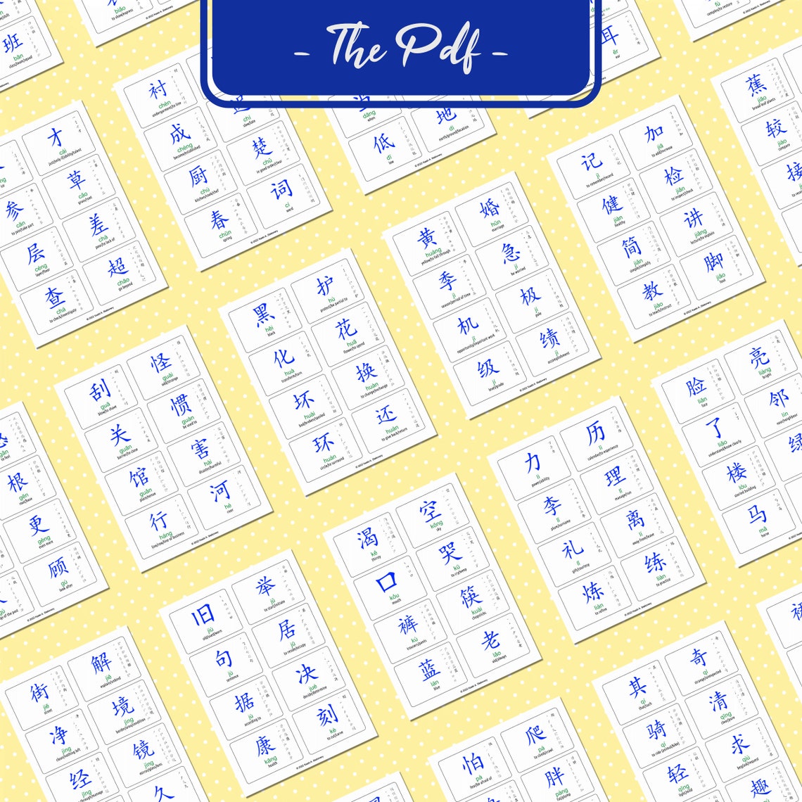 Printable HSK 3 Flashcards (272 Chinese Characters) Vocabulary List ...