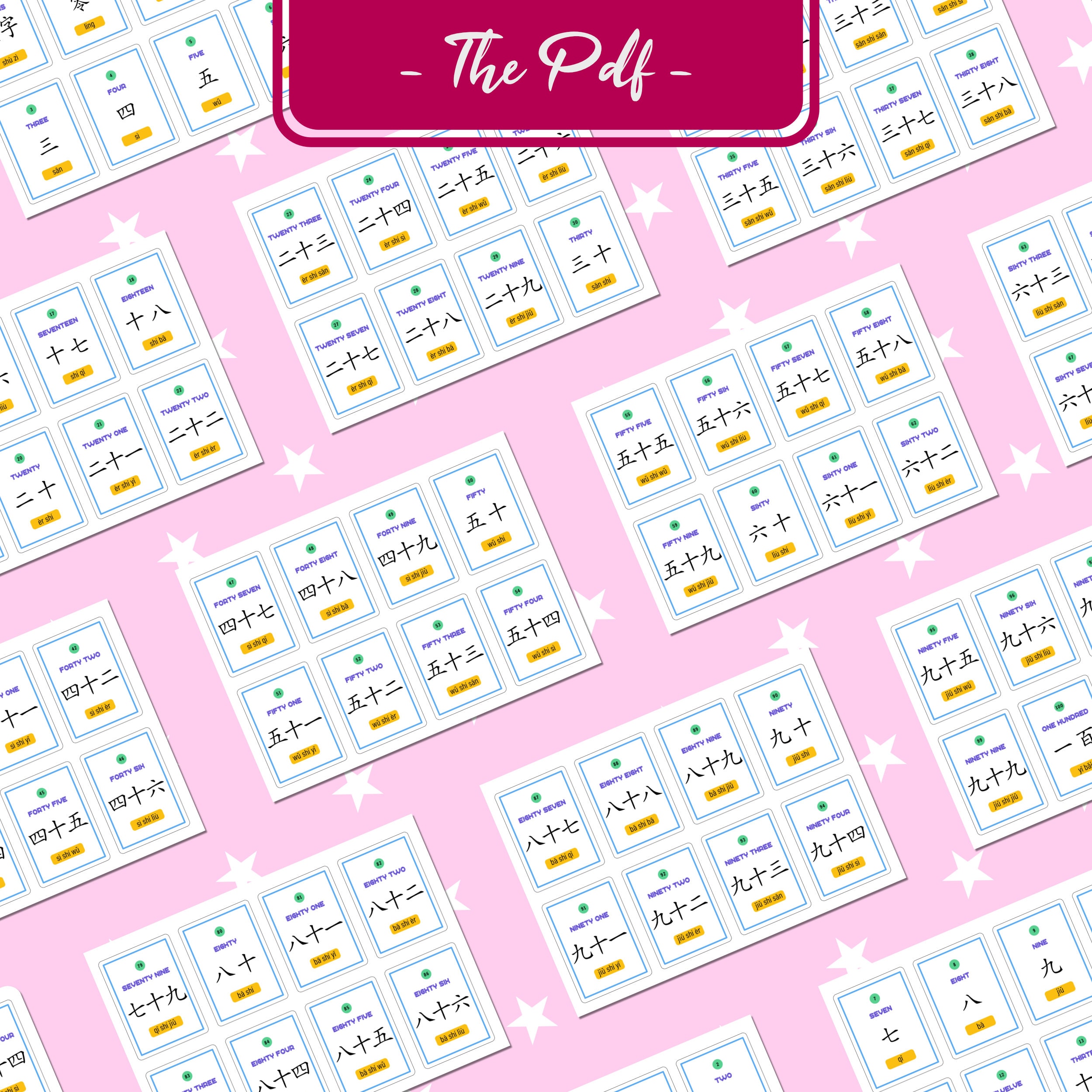 Printable Numbers in Chinese Flashcards | Count From 0 to 100 ...