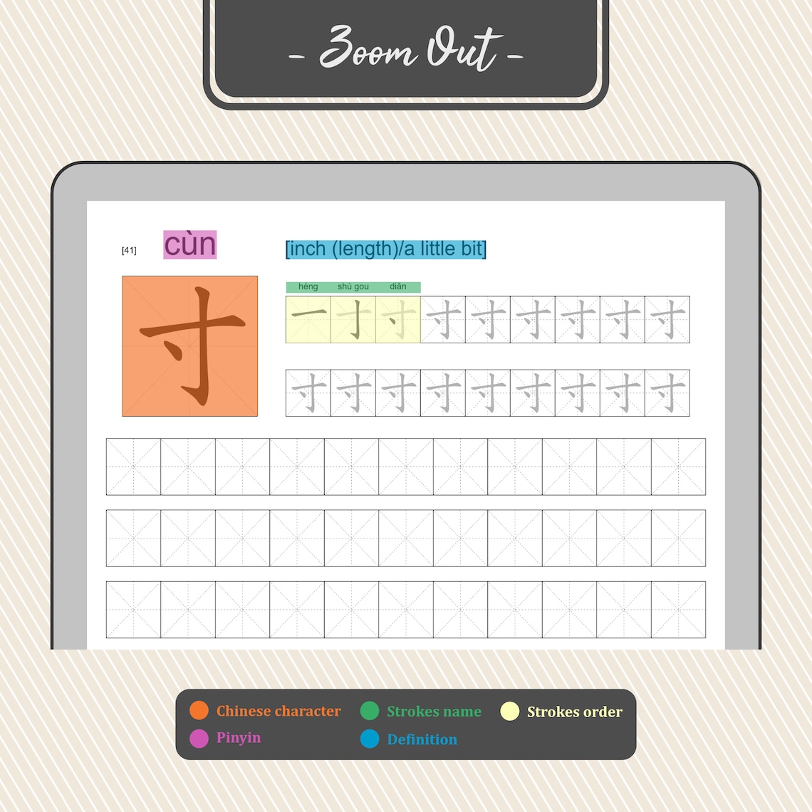 Printable 214 Basic Chinese Radicals Writing Worksheets Digital ...