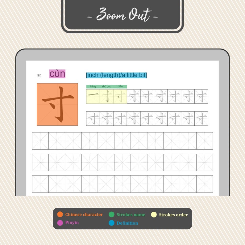 Printable | 214 Basic Chinese Radicals Writing Worksheets | Digital ...