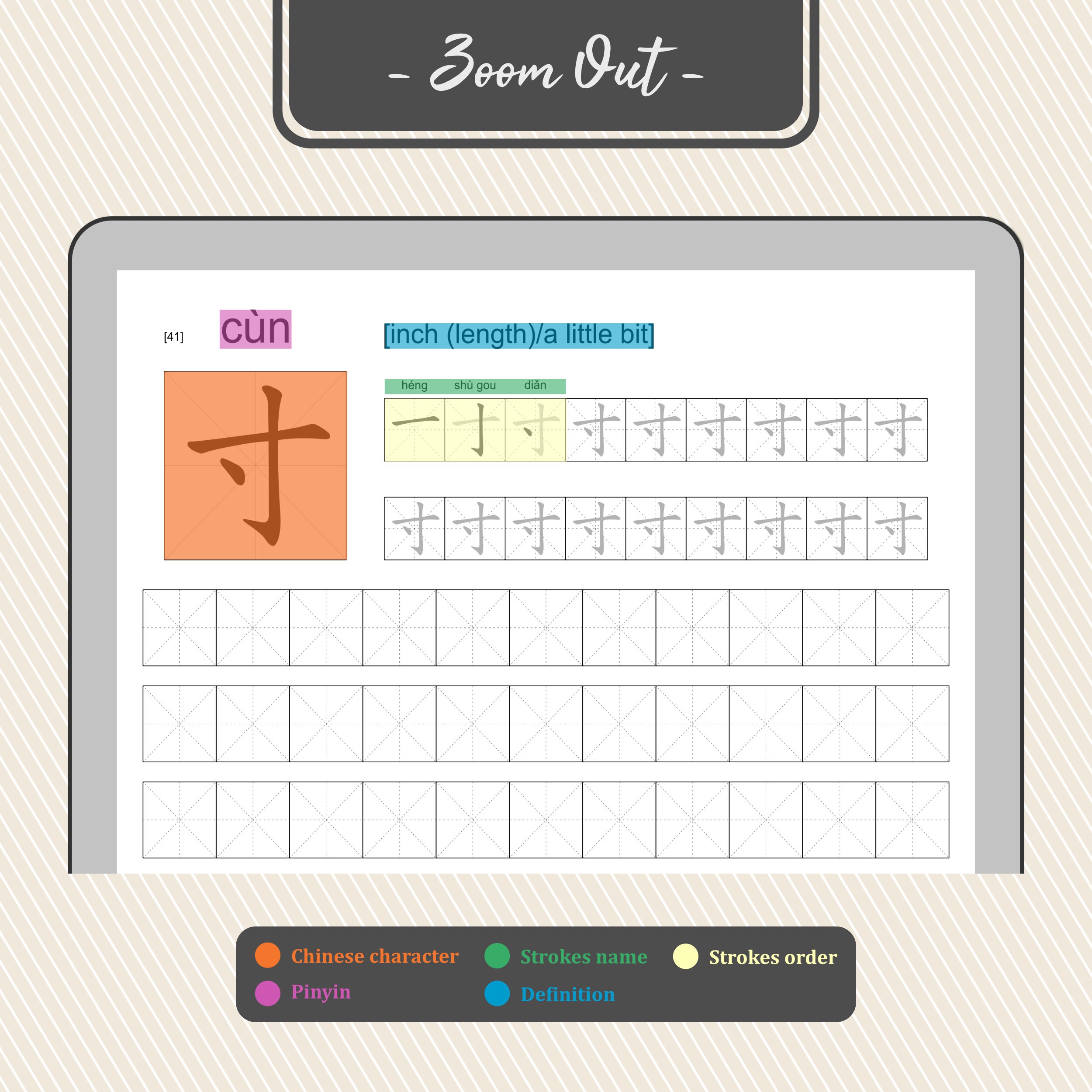 Printable | 214 Basic Chinese Radicals Writing Worksheets | Digital ...